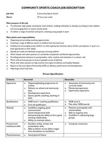 BTEC Level 2 Sport Work Experience Unit Resources | Teaching Resources