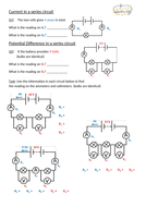 Current, Potential Difference and Resistance in a series circuit ...