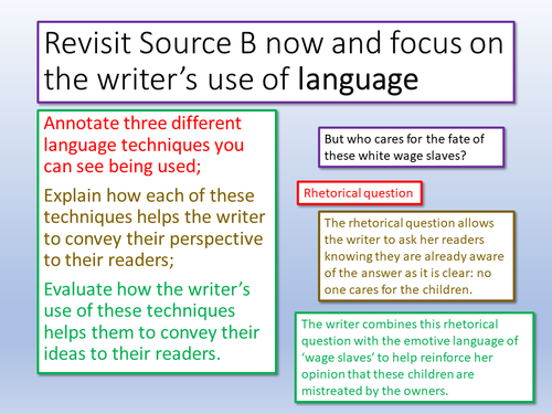 English Language Paper 2 Section A | Teaching Resources