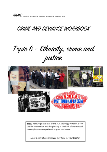 AQA Sociology Crime and Deviance Workbooks: Topics 1-7 | Teaching Resources