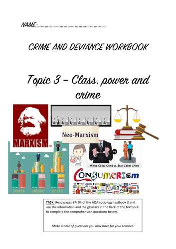 AQA Sociology Crime and Deviance Workbooks: Topics 1-7 | Teaching Resources