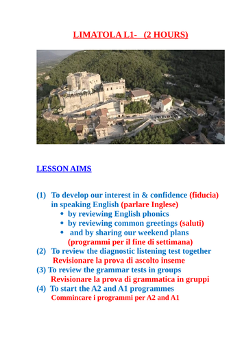 A2 English Introduction | Teaching Resources