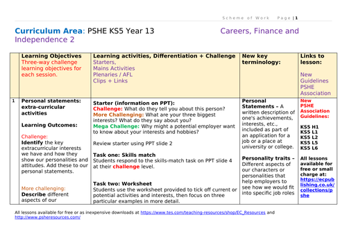 Sixth Form PSHE - Complete Year 13 | Teaching Resources