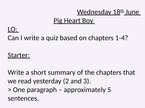 Pig Heart Boy | Teaching Resources