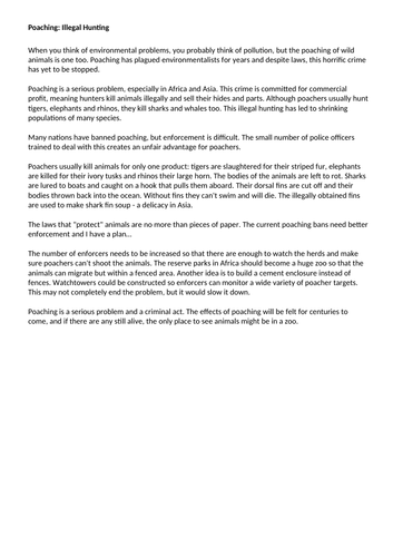 Persuasive writing about rhino poaching | Teaching Resources