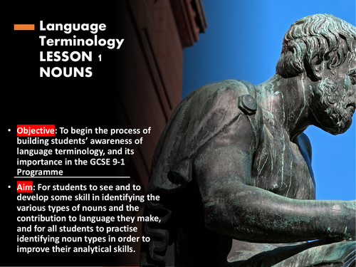 GCSE English Language Terminology (1) Nouns | Teaching Resources
