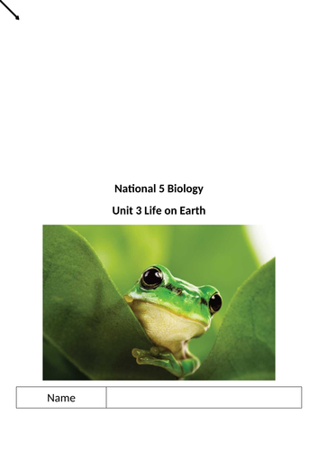 National 5 Biology Unit 2 pupil booklet | Teaching Resources