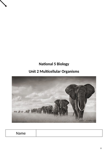 National 5 Biology Unit 2 pupil booklet | Teaching Resources