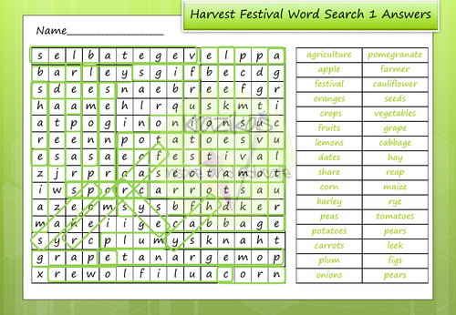 Harvest Festival | Teaching Resources
