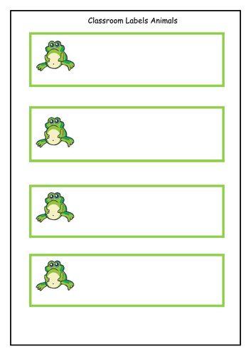 Classroom Labels Animals | Teaching Resources