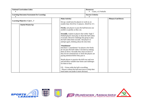Netball Sessions (20 LESSONS - KS2 Level) | Teaching Resources