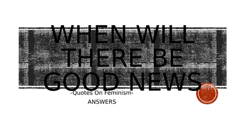 'When Will There be Good News?' interactive flashcards | Teaching Resources