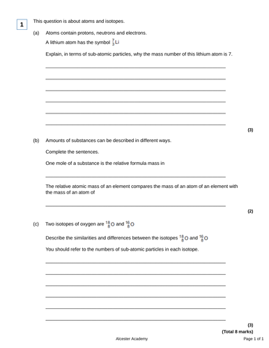 homework revision plan with resources for year 11 chemistry | Teaching ...
