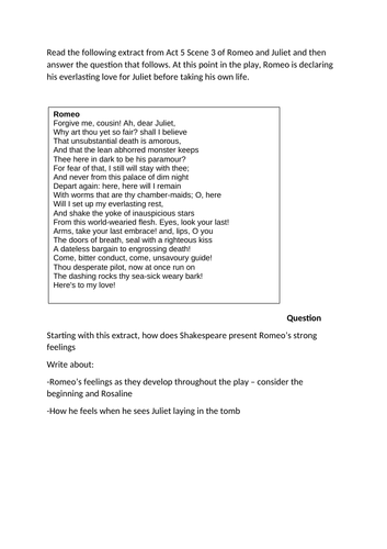 Romeo and Juliet: Full KS3 SOW | Teaching Resources