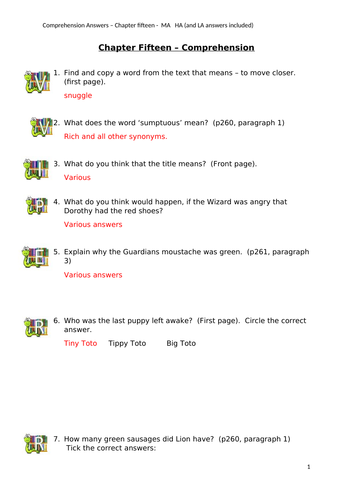 Reading comprehension questions - VIPERS - Toto by Michael Monpurgo ...