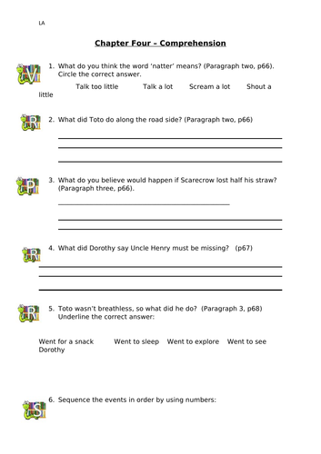 Reading comprehension questions - VIPERS Toto by Michael Monpurgo Chap ...