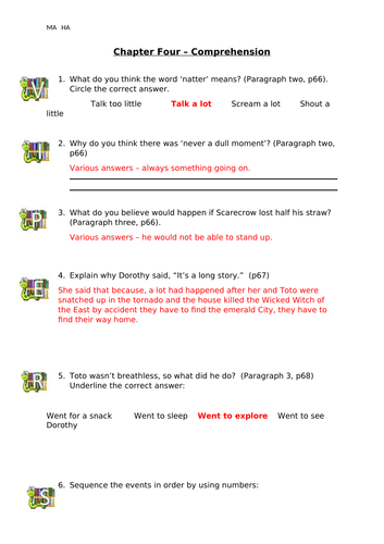 Reading comprehension questions - VIPERS Toto by Michael Monpurgo Chap ...