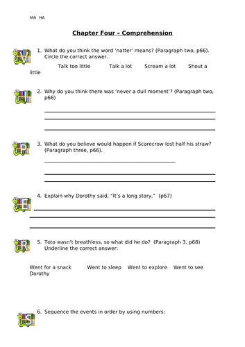 Reading comprehension questions - VIPERS Toto by Michael Monpurgo Chap ...