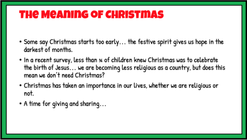 Meaning of Christmas | Teaching Resources