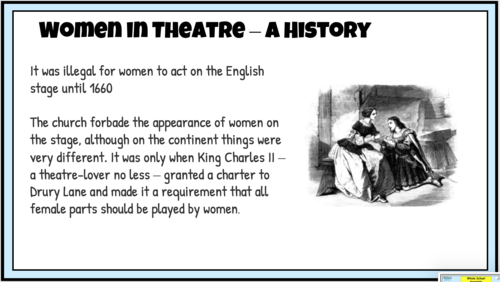 Women in Theatre | Teaching Resources