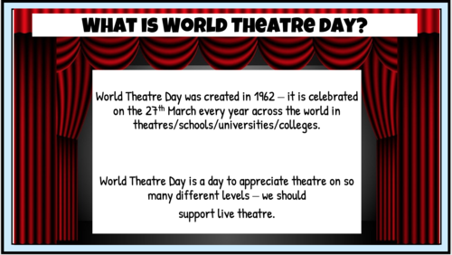 World Theatre Day | Teaching Resources