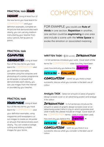 Elements & Principles GRAPHIC Design | COMPOSITION | Teaching Resources