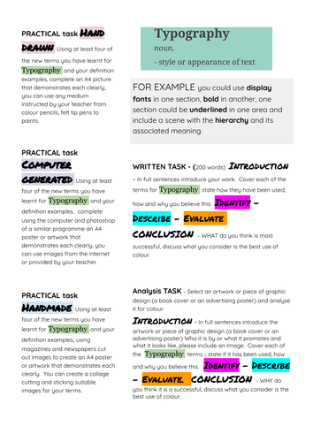 Elements & Principles GRAPHIC Design | TYPOGRAPHY | Teaching Resources