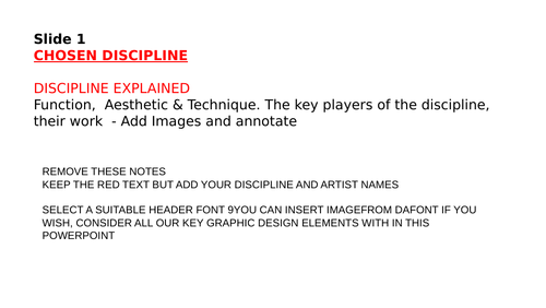 GCSE GRAPHIC Design | Research DISCIPLINES styles | Teaching Resources
