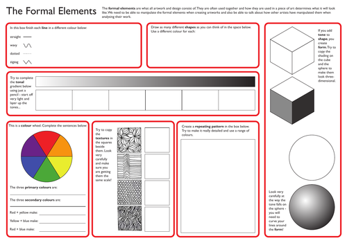 Formal Elements of Art activity sheet | Teaching Resources