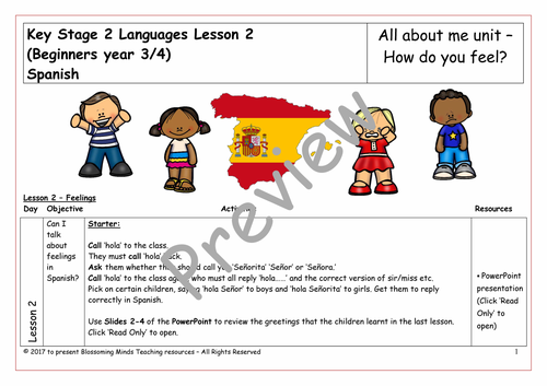 Spanish lesson and resources : Emotions and feelings | Teaching Resources