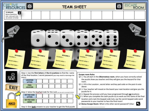 Maths Escape Room - Numbers KS3 | Teaching Resources