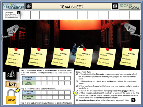 Blood Brothers Escape Room | Teaching Resources