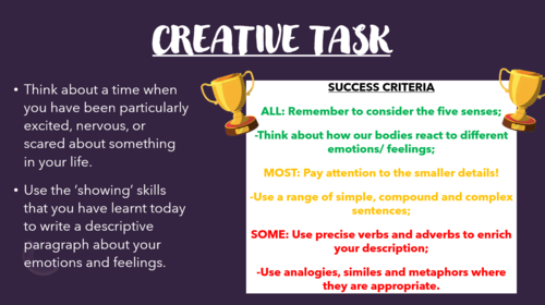 Show, Don't Tell - Writing About Emotions! | Teaching Resources