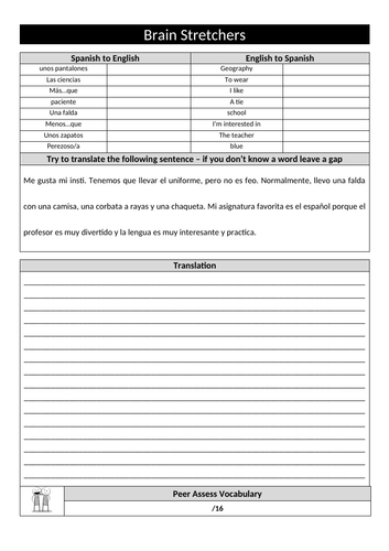 GCSE Spanish - Module 2 - En mi Insti | Teaching Resources