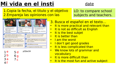 GCSE Spanish - Module 2 - En mi Insti | Teaching Resources