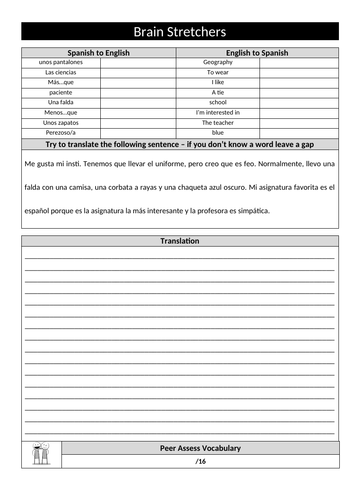 GCSE Spanish - Module 2 - En mi Insti | Teaching Resources