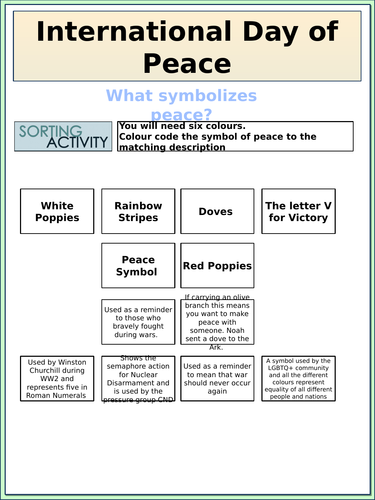 International Day of Peace - september | Teaching Resources