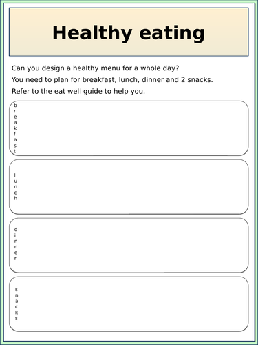 Healthy Eating Healthy Lifestyles - September | Teaching Resources