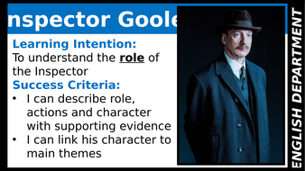 An Inspector Calls - Focus on Inspector Goole | Teaching Resources