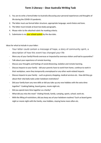 VCAL Literacy Writing for Practical Purposes Task | Teaching Resources