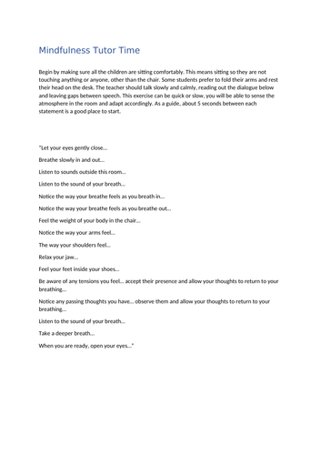 Mindfulness | Teaching Resources