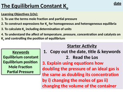 The Equilibrium Constant Kp | Teaching Resources