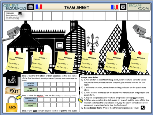 French KS2 Escape Room - Kitchen and Food | Teaching Resources