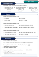 Finding the Range Worksheet | Teaching Resources