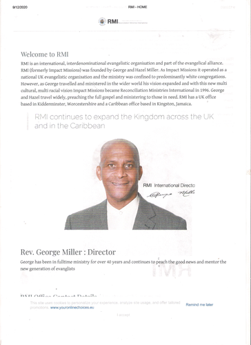 George and Hazel Miller Reconciliation Ministries International ...