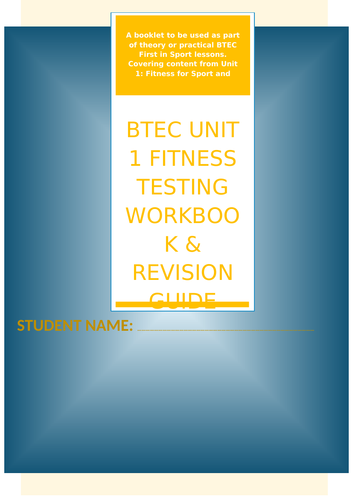 Lesson 9: Fitness Testing with accompanying workbook (BTEC First Sport ...