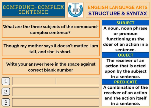 COMPOUND-COMPLEX SENTENCE STRUCTURE: 60 BOOM CARDS | Teaching Resources
