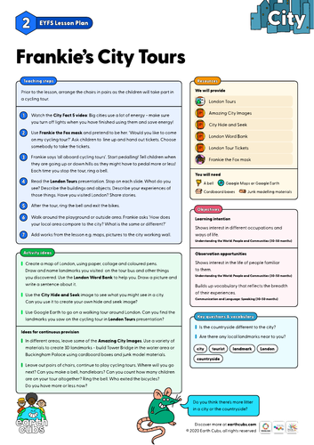 Frankie's London City Tour: EYFS Lesson Plan | Teaching Resources