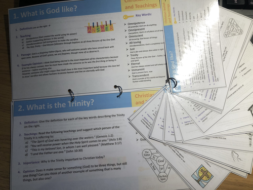 GCSE Christian Beliefs and Teachings Revision Question Cards | Teaching ...
