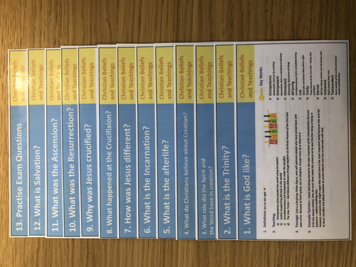 GCSE Christian Beliefs and Teachings Revision Question Cards | Teaching ...